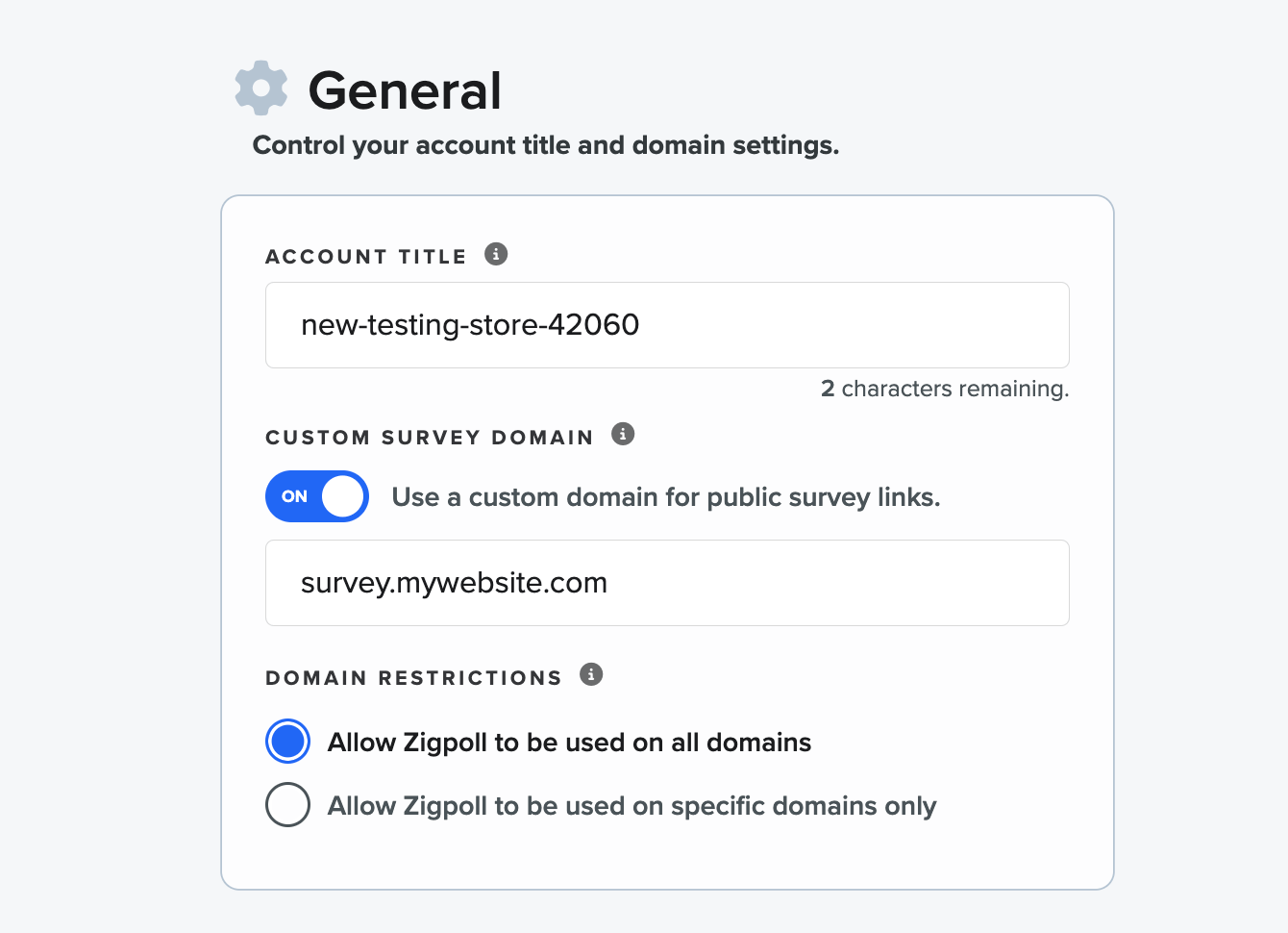Set up a custom domain for your surveys